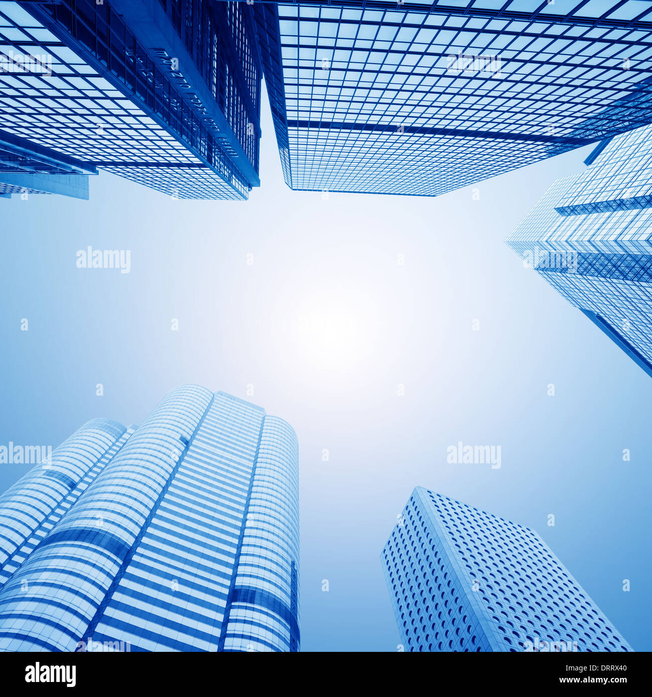abstract glass skyscrapers at night Stock Photo - Alamy