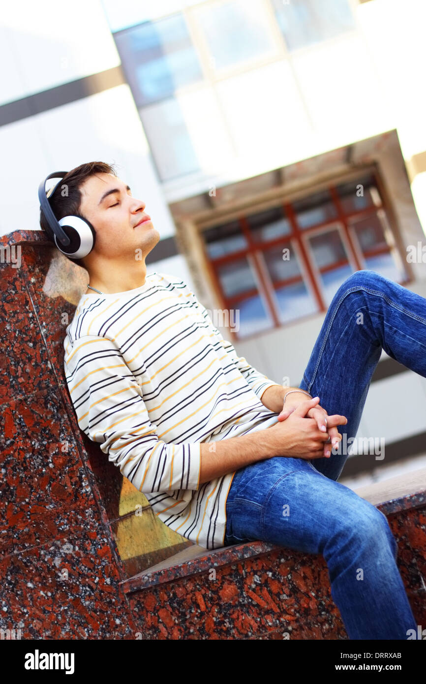 The man next to the building Stock Photo - Alamy