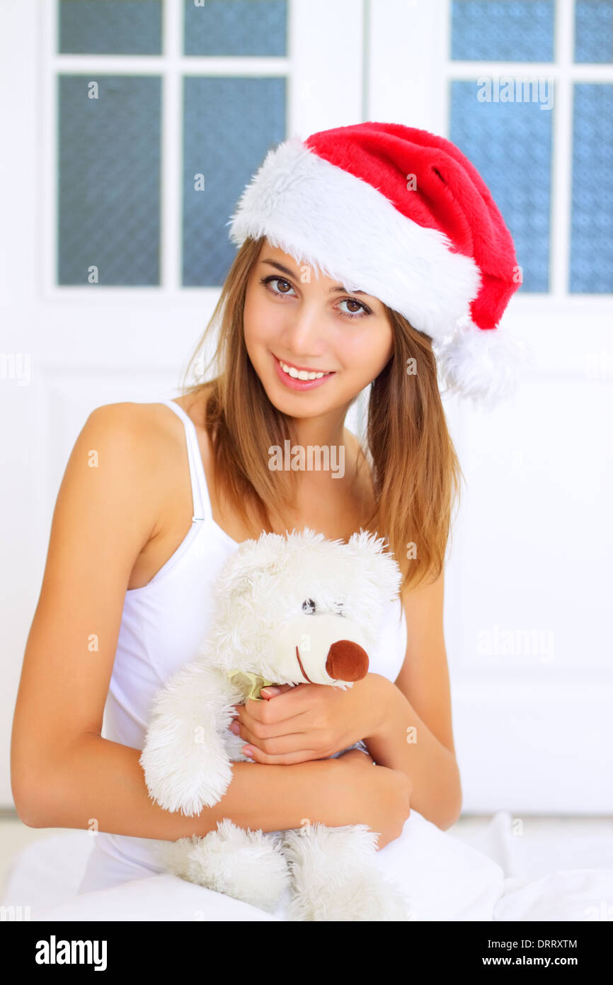 Girl santa claus cap hi-res stock photography and images - Alamy