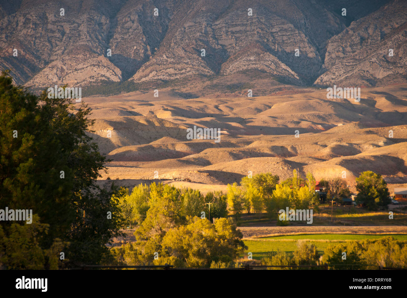 A view of the Bighorn Mountains from a cabin at the Hideout Lodge and ...