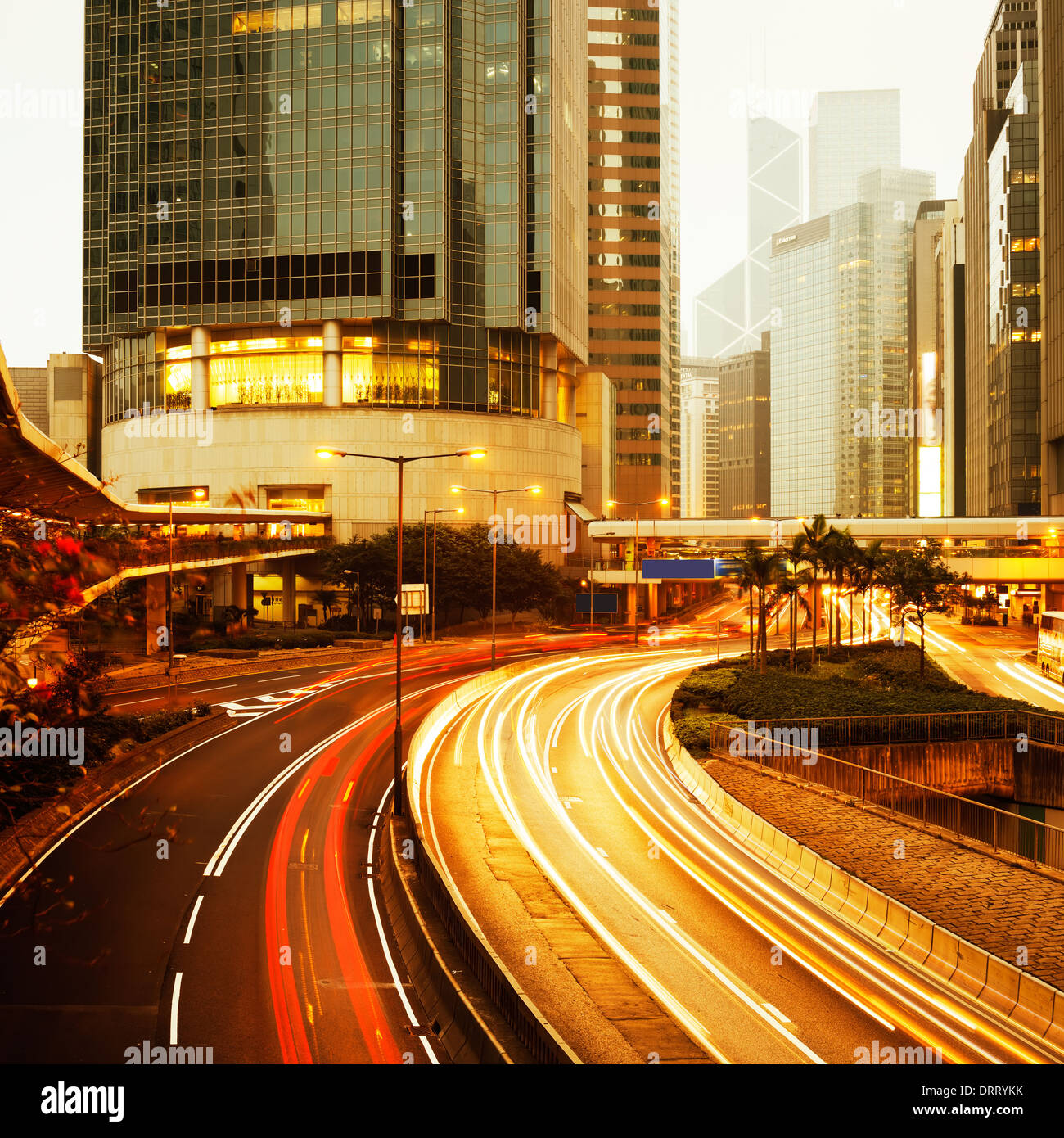 modern city at night in hongkong Stock Photo - Alamy