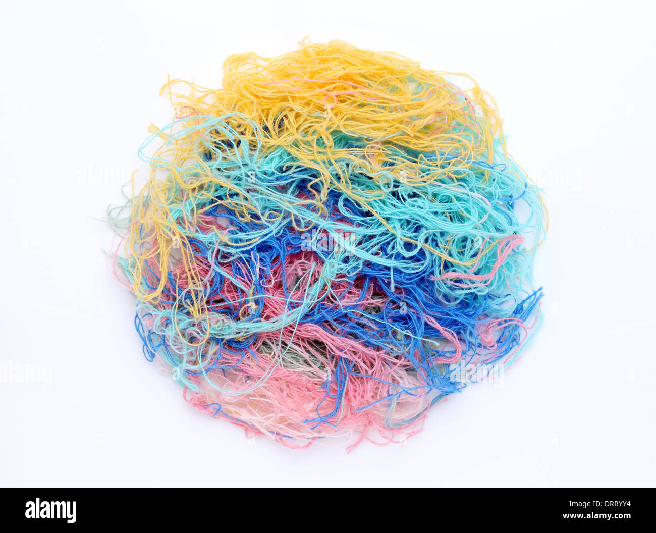 tangled yarn on white background Stock Photo - Alamy