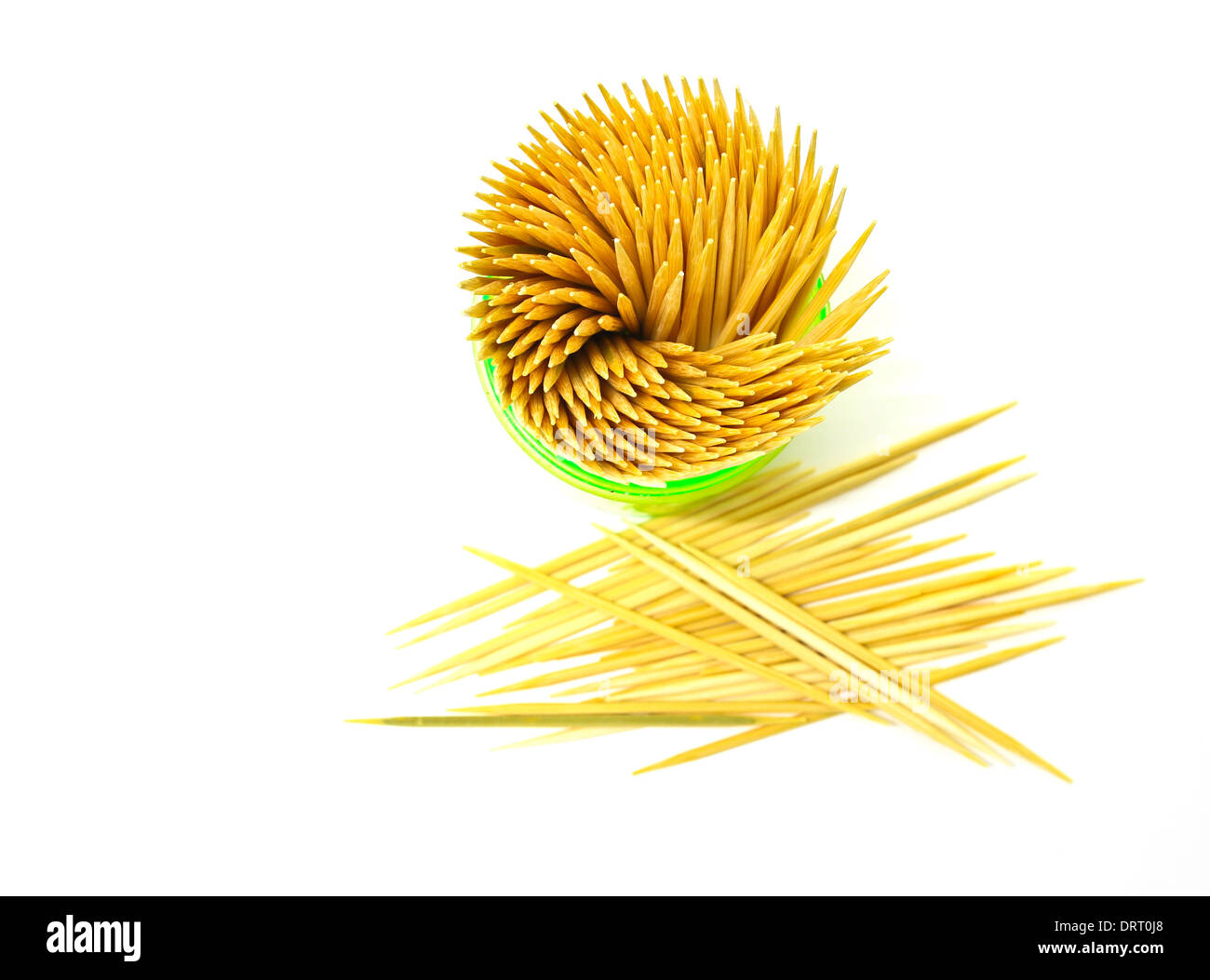 toothpicks in the glass cup with white background Stock Photo - Alamy