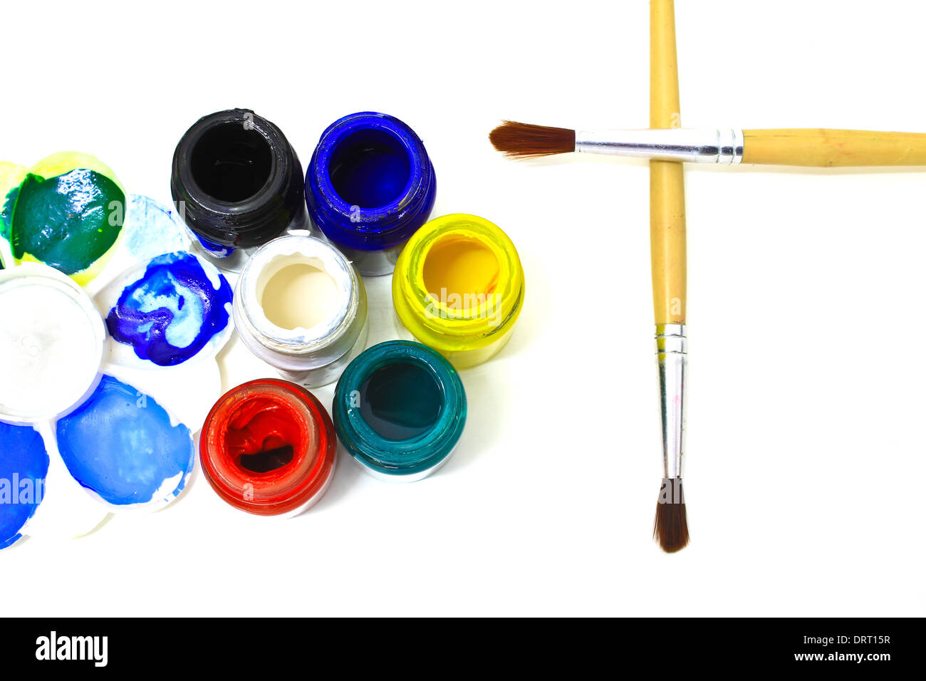 poster color on white background Stock Photo - Alamy