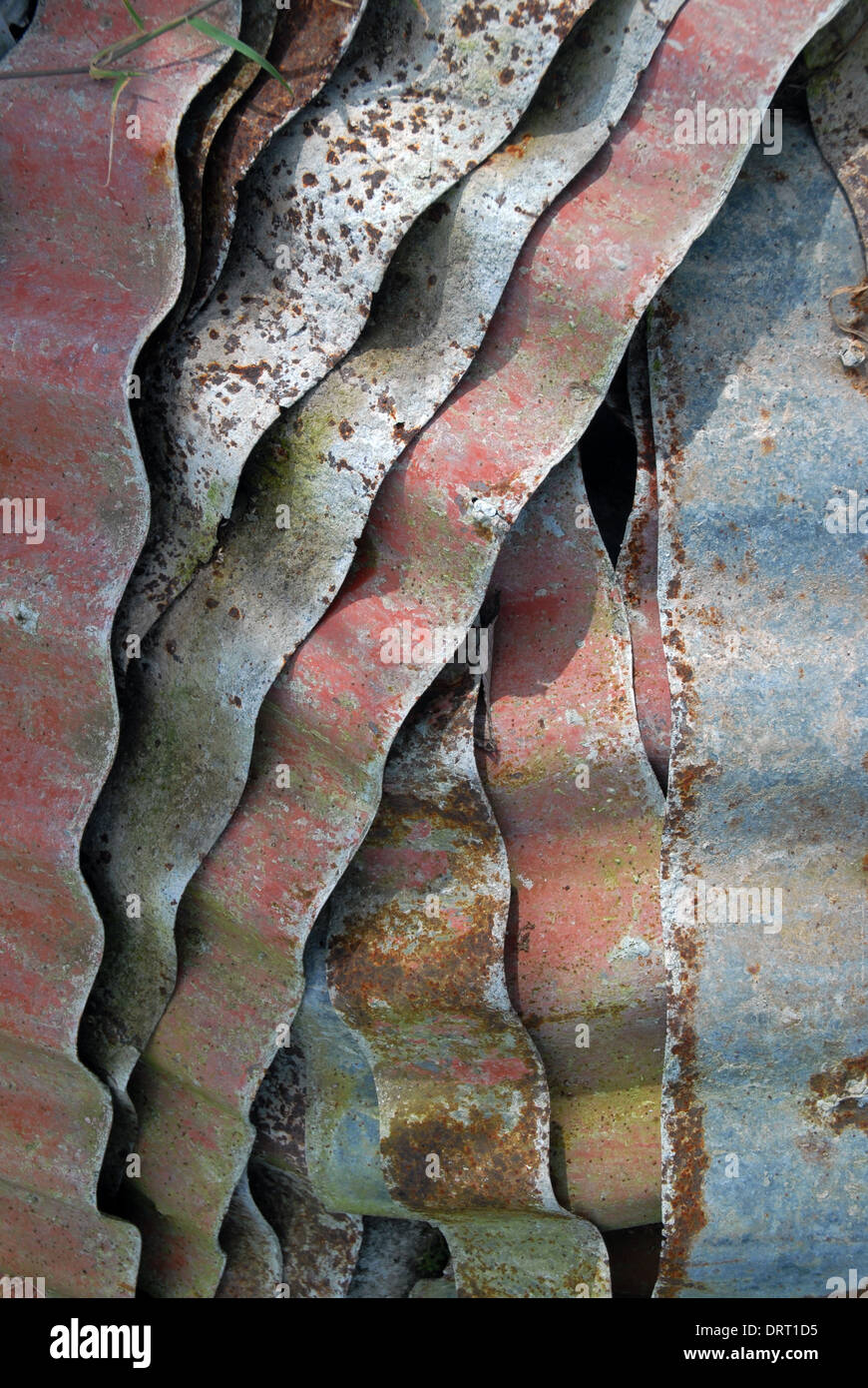 Strips of Rusty corrugated iron, Manila, Philippines Stock Photo - Alamy