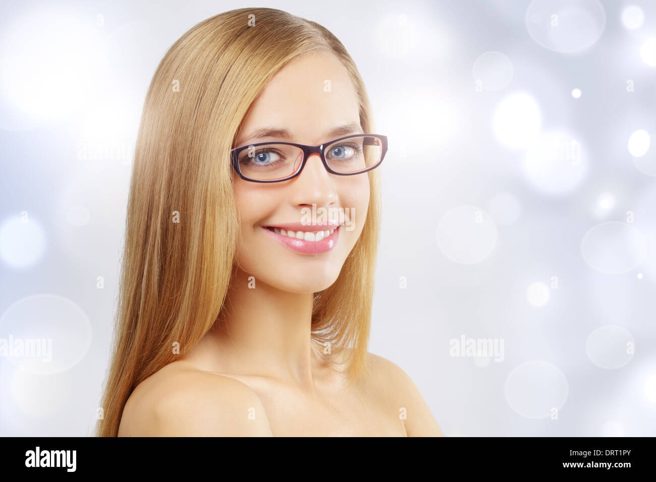 Girl wearing eyeglasses Stock Photo - Alamy