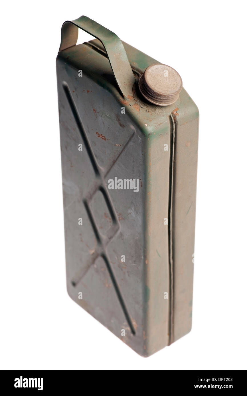 Old and rusty gasoline canister isolated on white background Stock ...