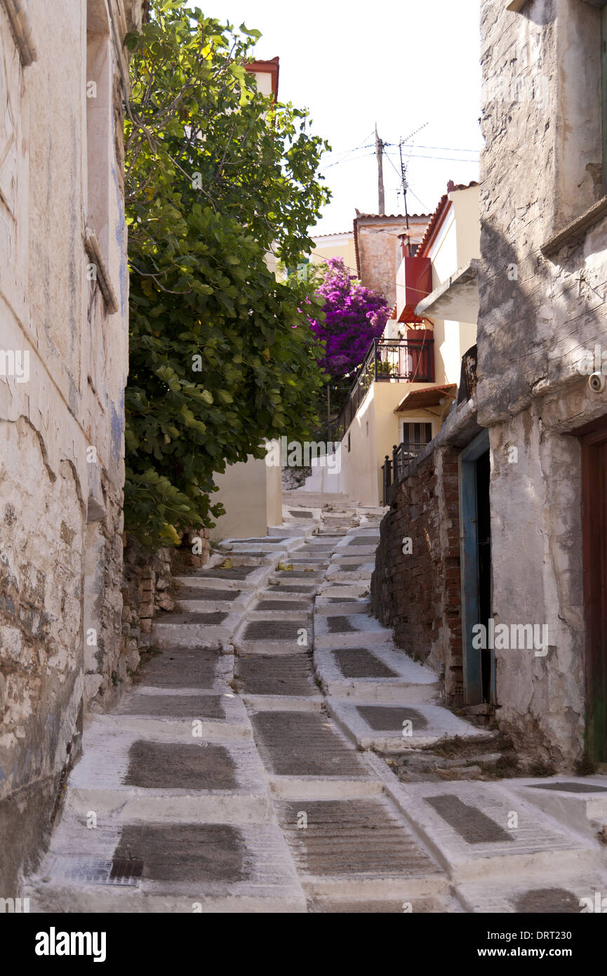 Old street of samos town hi-res stock photography and images - Alamy