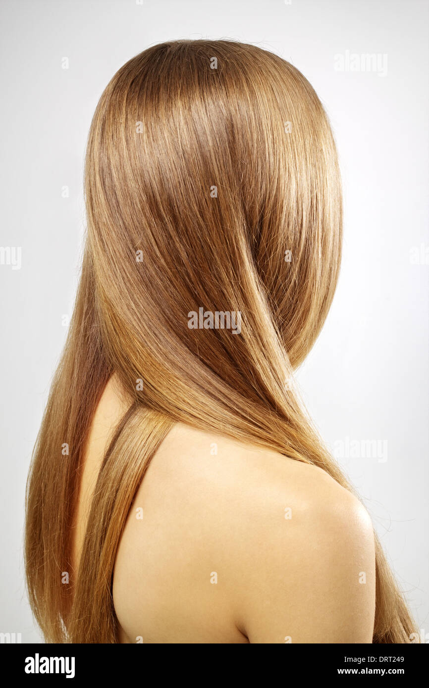 Girl with beautiful straight hair Stock Photo - Alamy