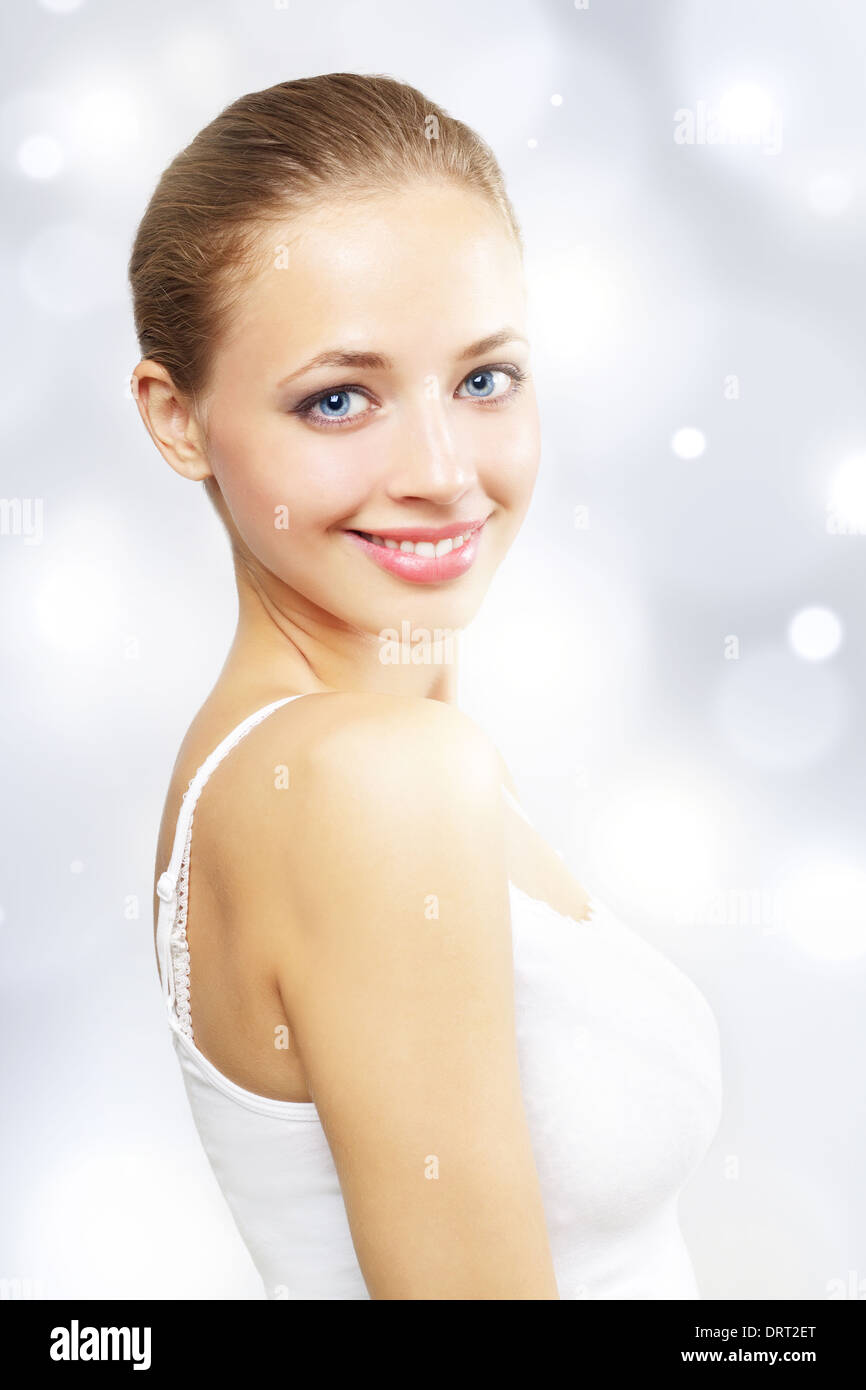 Beautiful girl with clean skin Stock Photo - Alamy