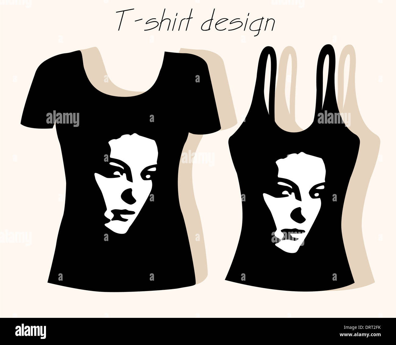t-shirt design with girl face Stock Photo - Alamy