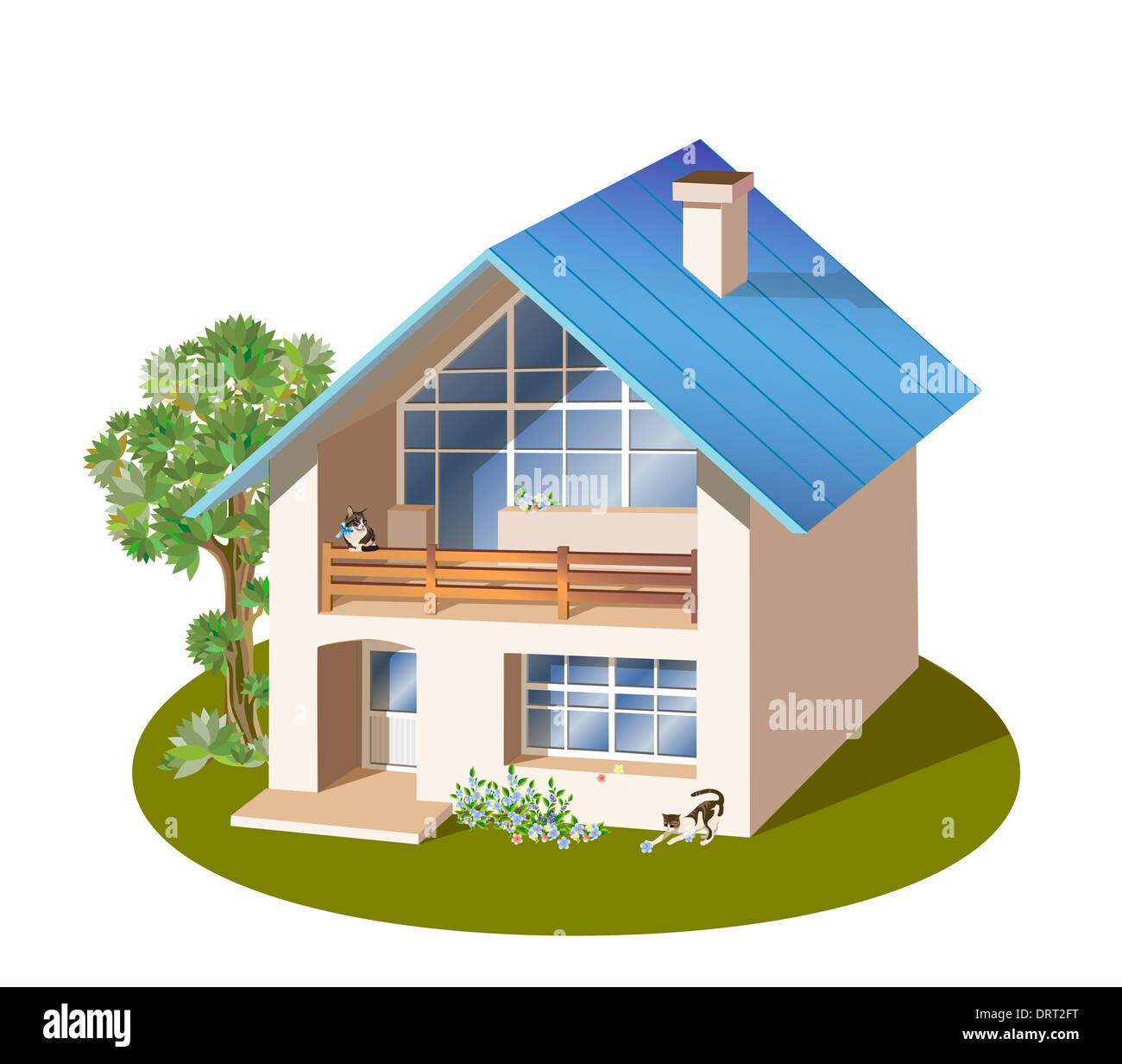 model of three dimensions family house Stock Photo - Alamy