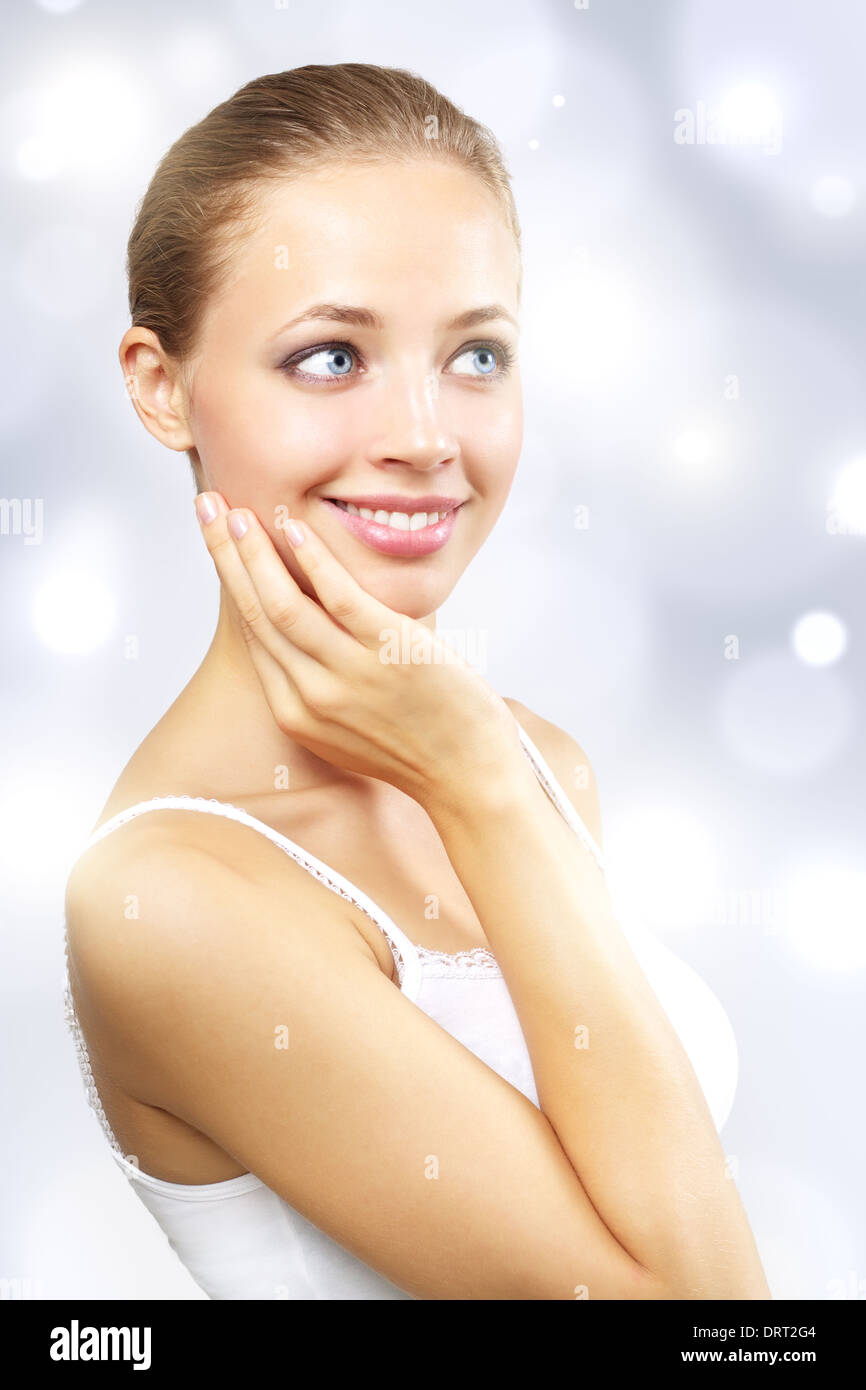Beautiful girl with clean skin Stock Photo - Alamy