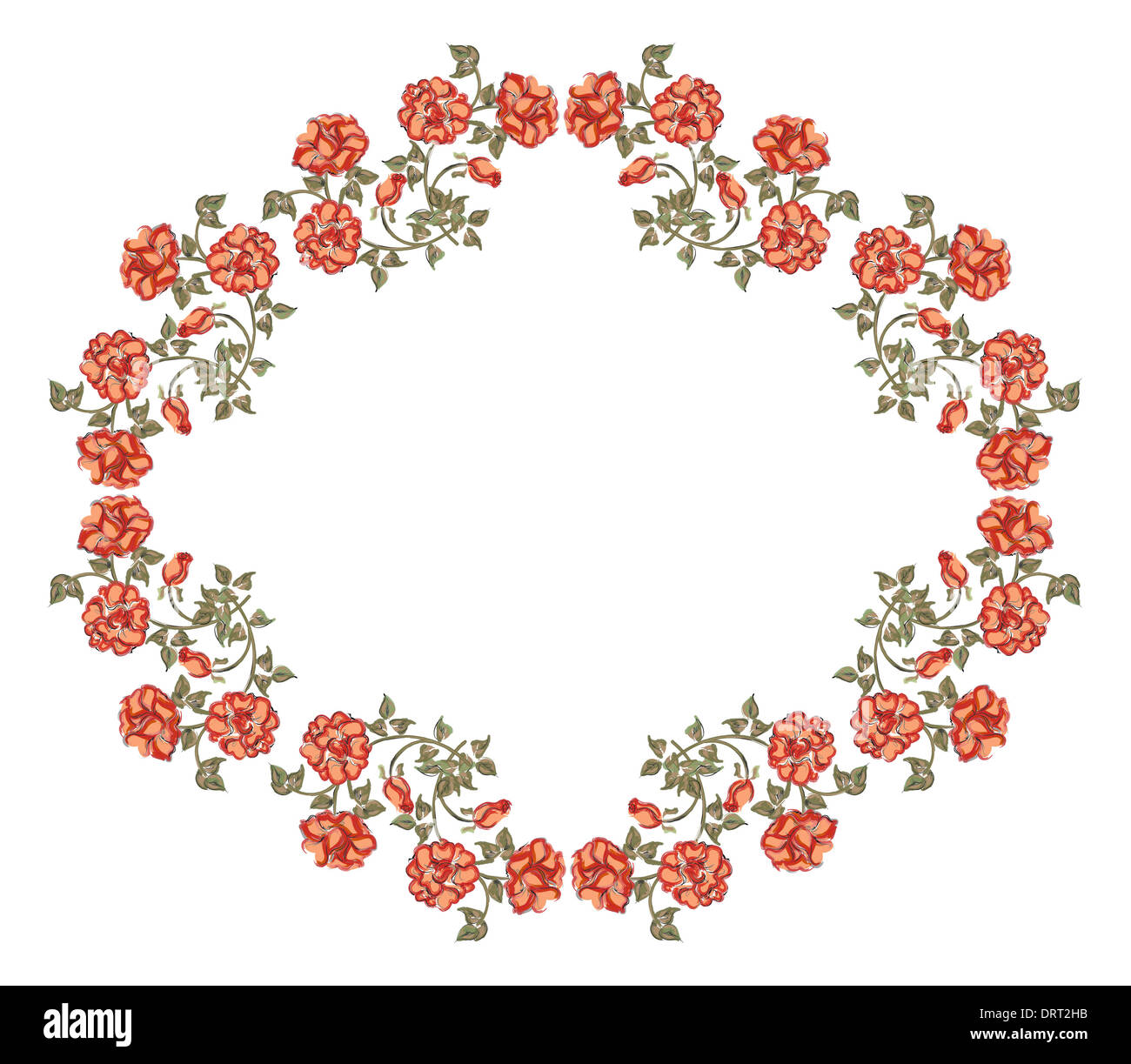 Victorian frame with red roses Stock Photo - Alamy