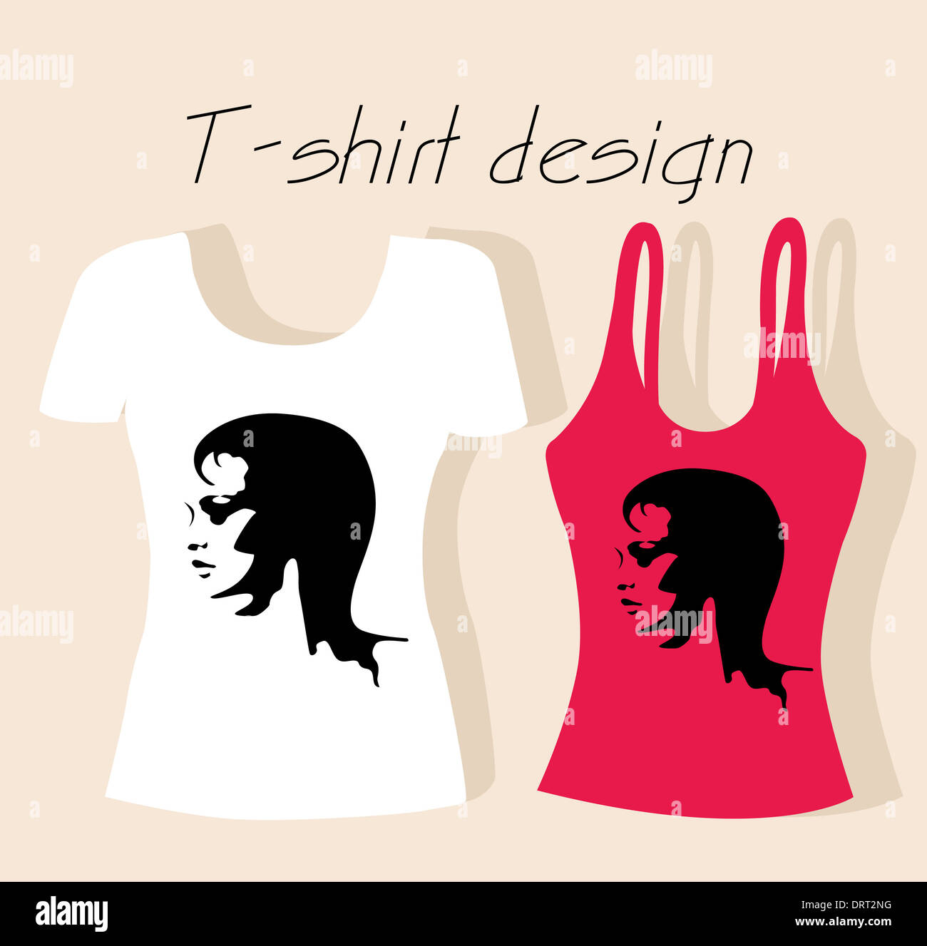 t-shirt design with girl face Stock Photo - Alamy