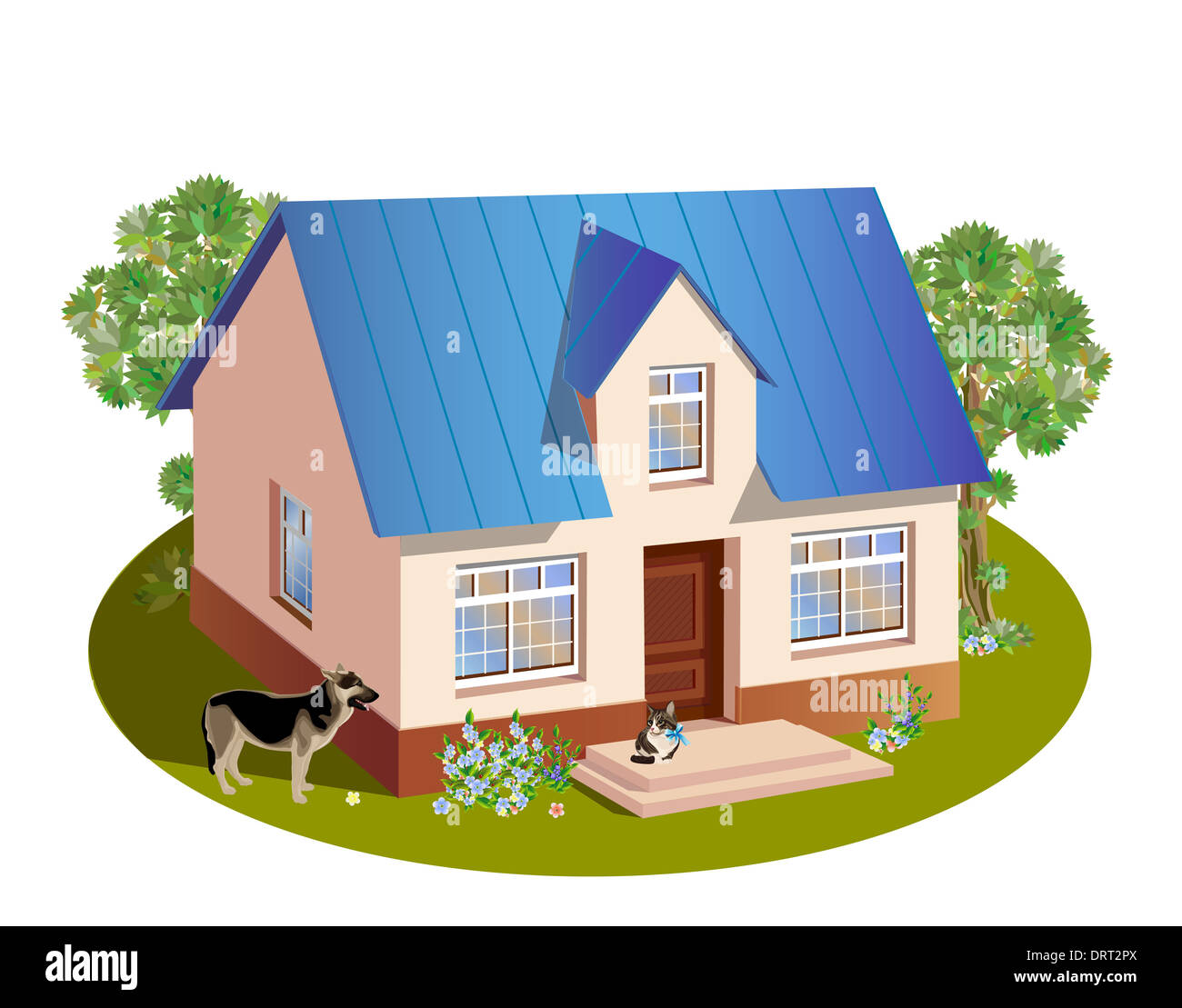 model of three dimensions family house Stock Photo - Alamy