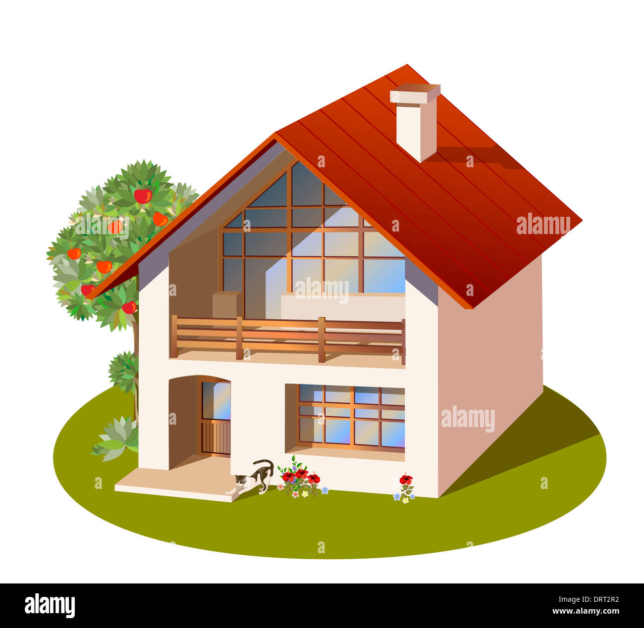 3d model house and garden hi-res stock photography and images - Alamy