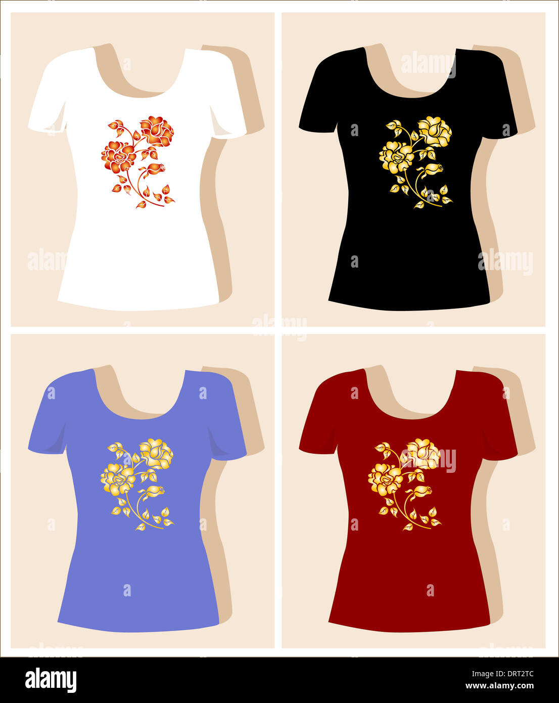 t-shirt design with rose Stock Photo - Alamy
