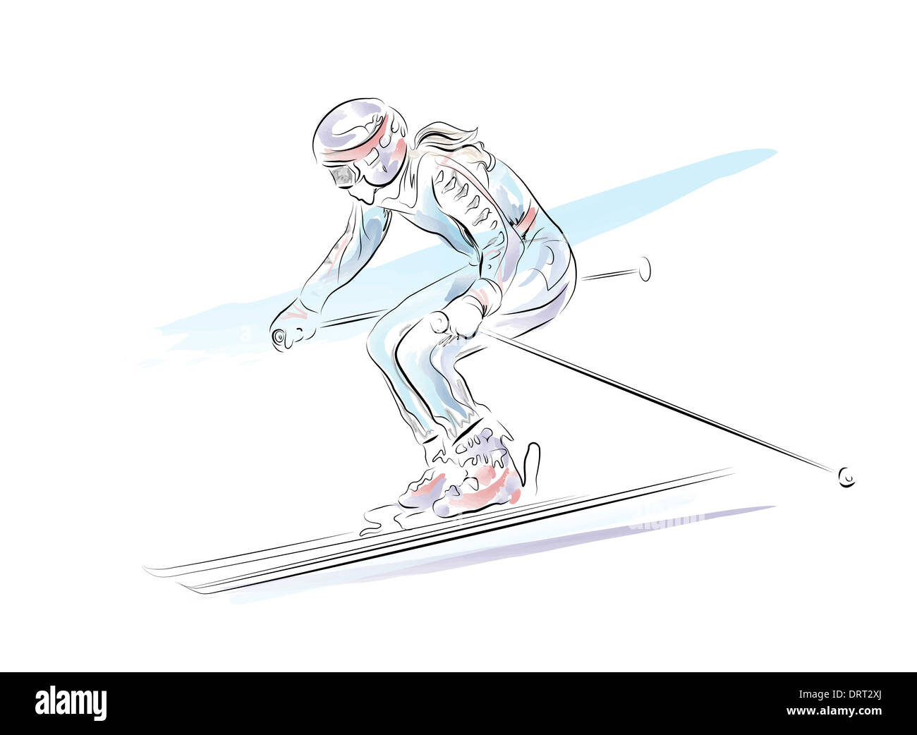 Snow skiing sketch hi-res stock photography and images - Alamy
