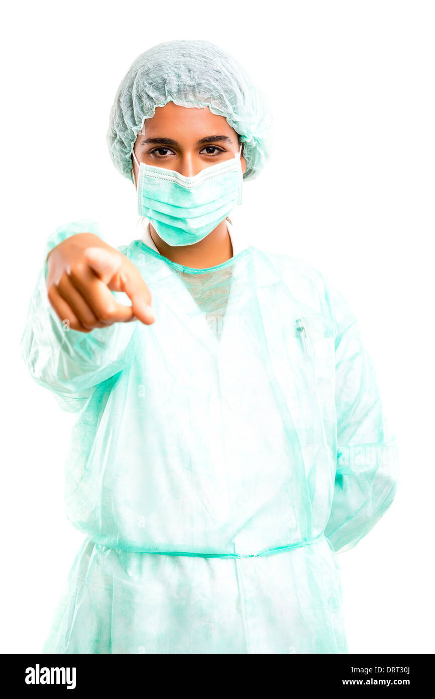 Young doctor signaling ok, isolated over a white background Stock Photo ...