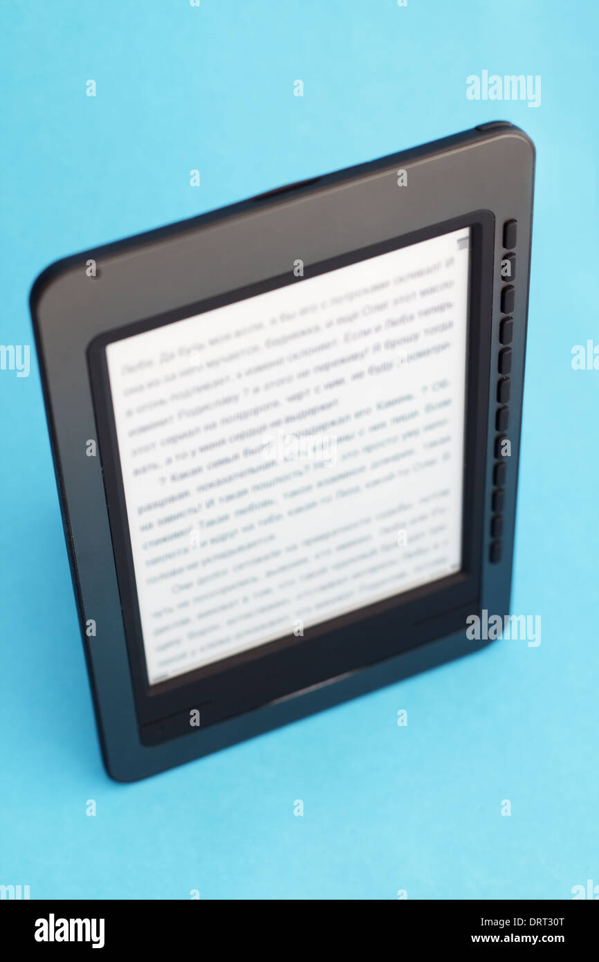 Ebook on a blue background Stock Photo - Alamy