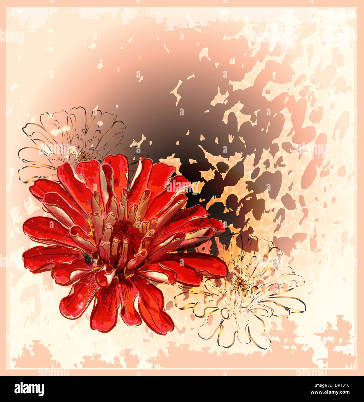 abstract background with red flower Stock Photo - Alamy