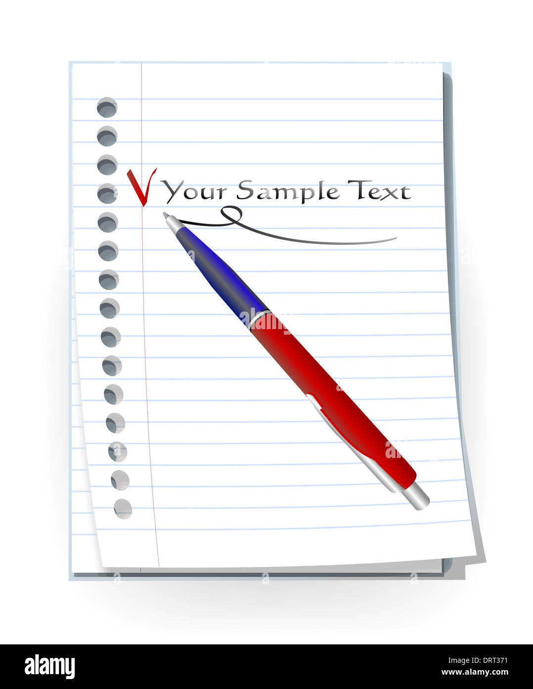 pen and lined paper Stock Photo - Alamy