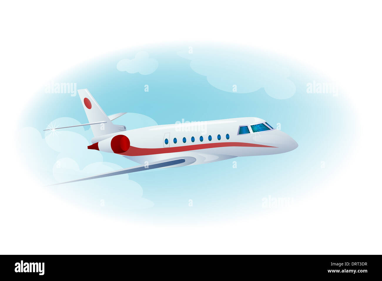 Airplane in the blue Cut Out Stock Images & Pictures - Alamy