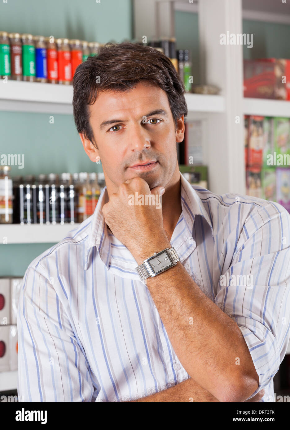 Handsome man shopping in supermarket hi-res stock photography and ...
