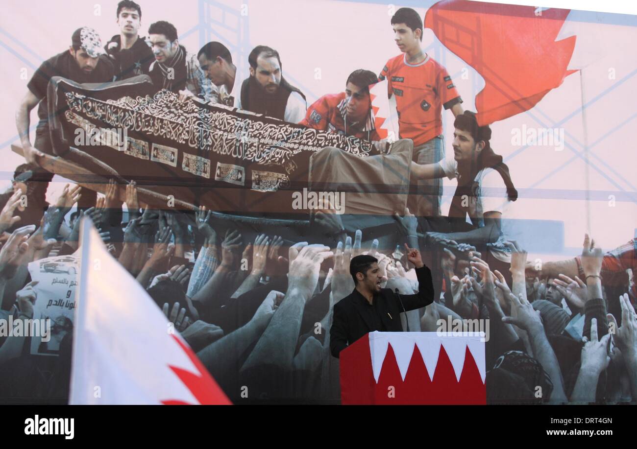 Abu Saiba, Bahrain. 31st Jan, 2014. Sit-in Turning to the issue of ...