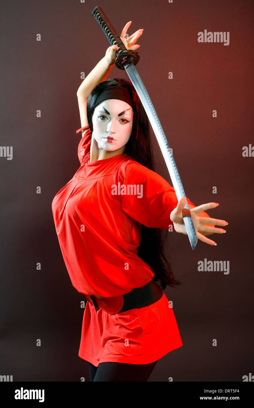 Mystic girl with sword Stock Photo - Alamy