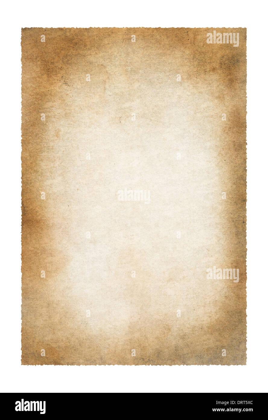 Dirty old paper isolated on white Stock Photo - Alamy