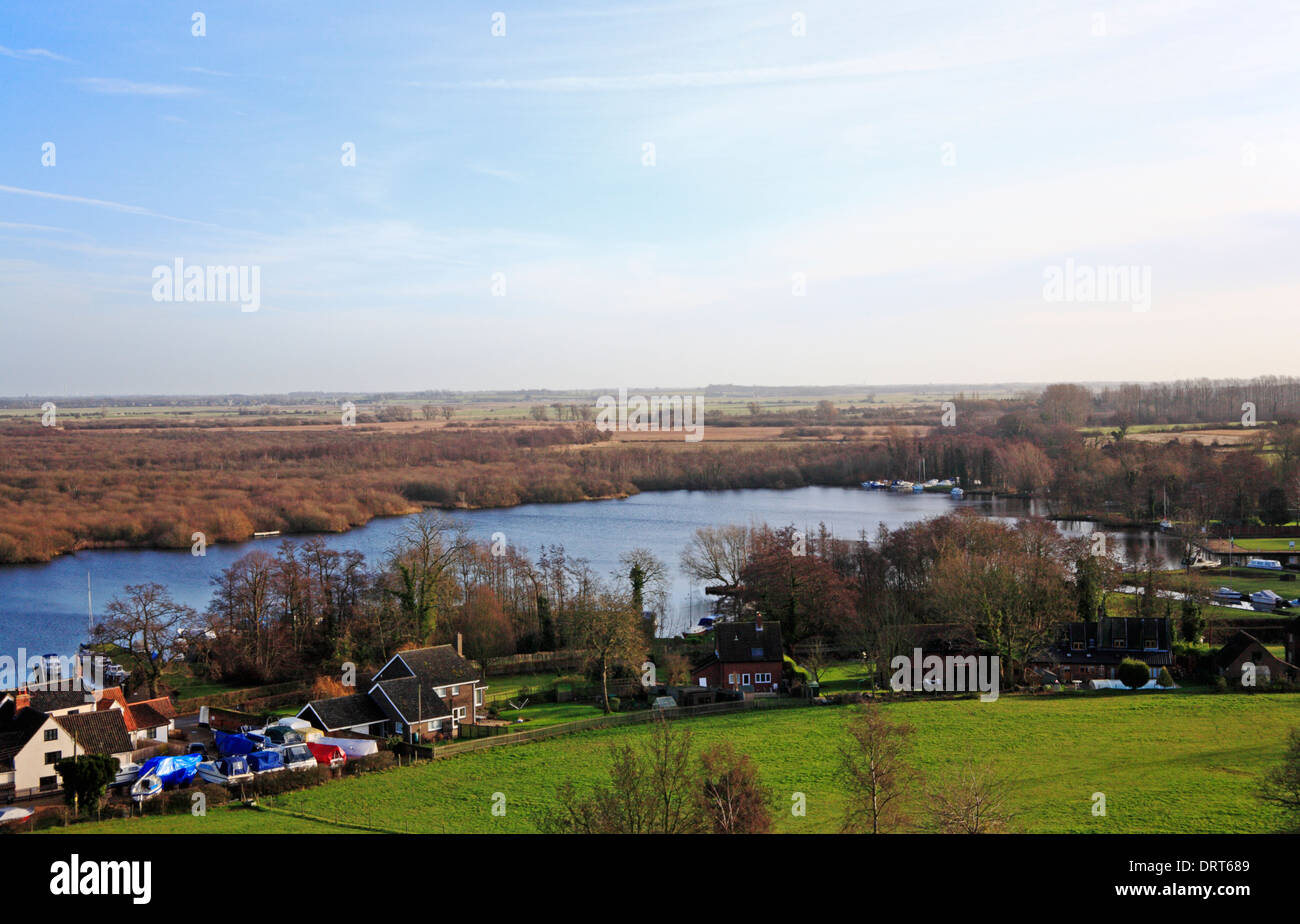 A view of Malthouse Broad from the tower of Ranworth church, Norfolk ...