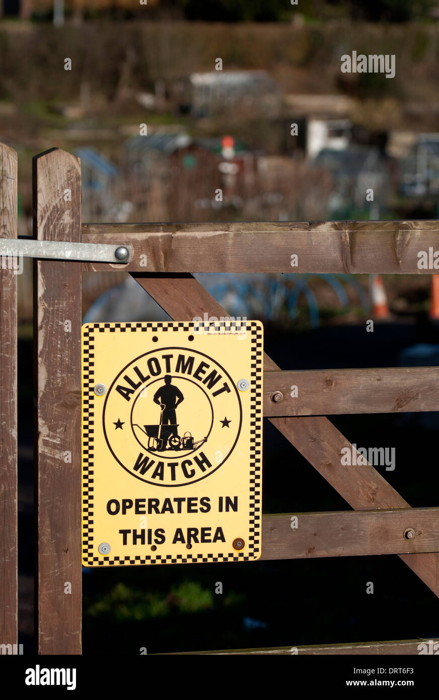 Allotment Watch sign, Kenilworth, Warwickshire, UK Stock Photo - Alamy