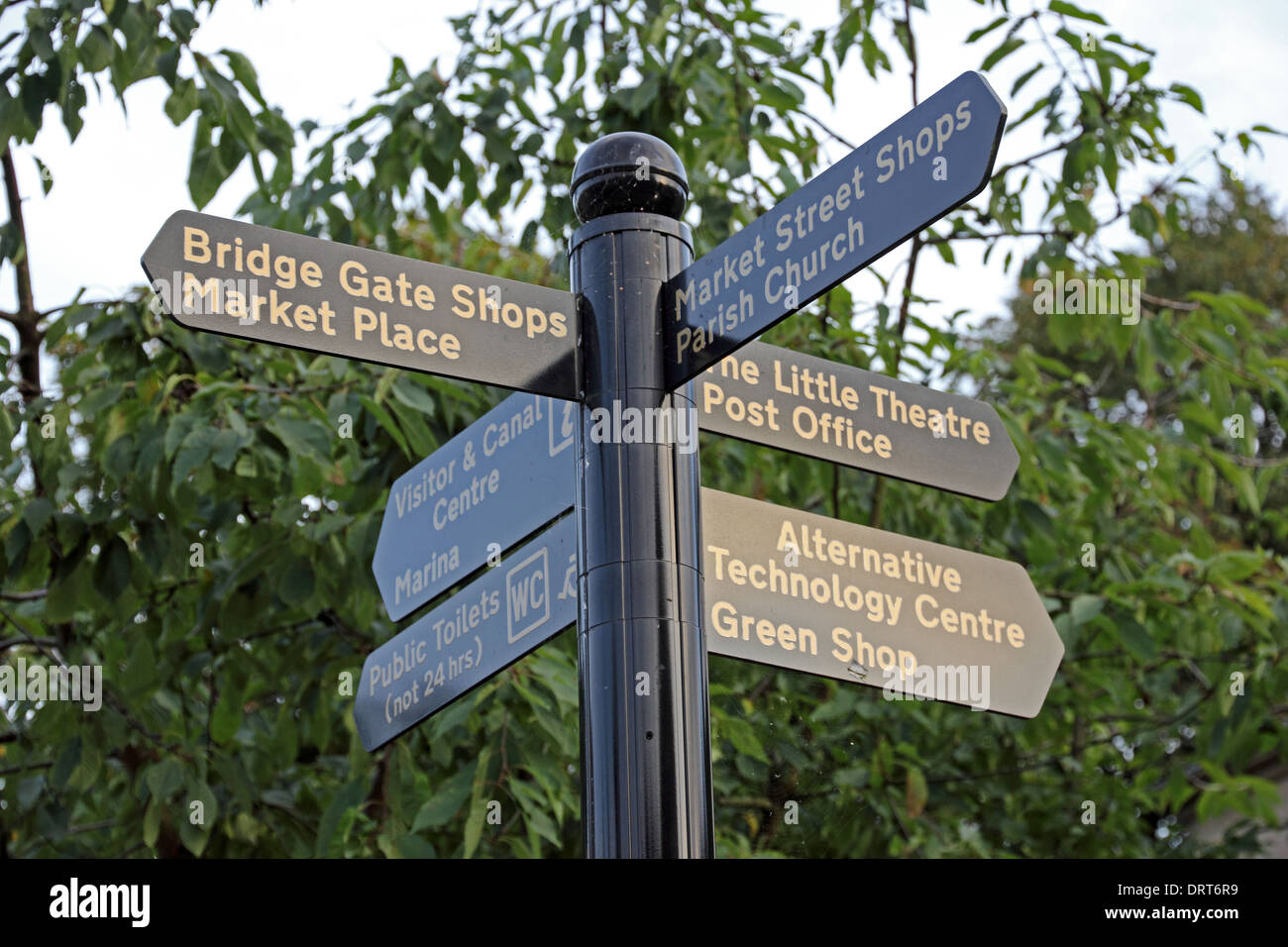 Tourist signpost, Hebden Bridge Stock Photo - Alamy