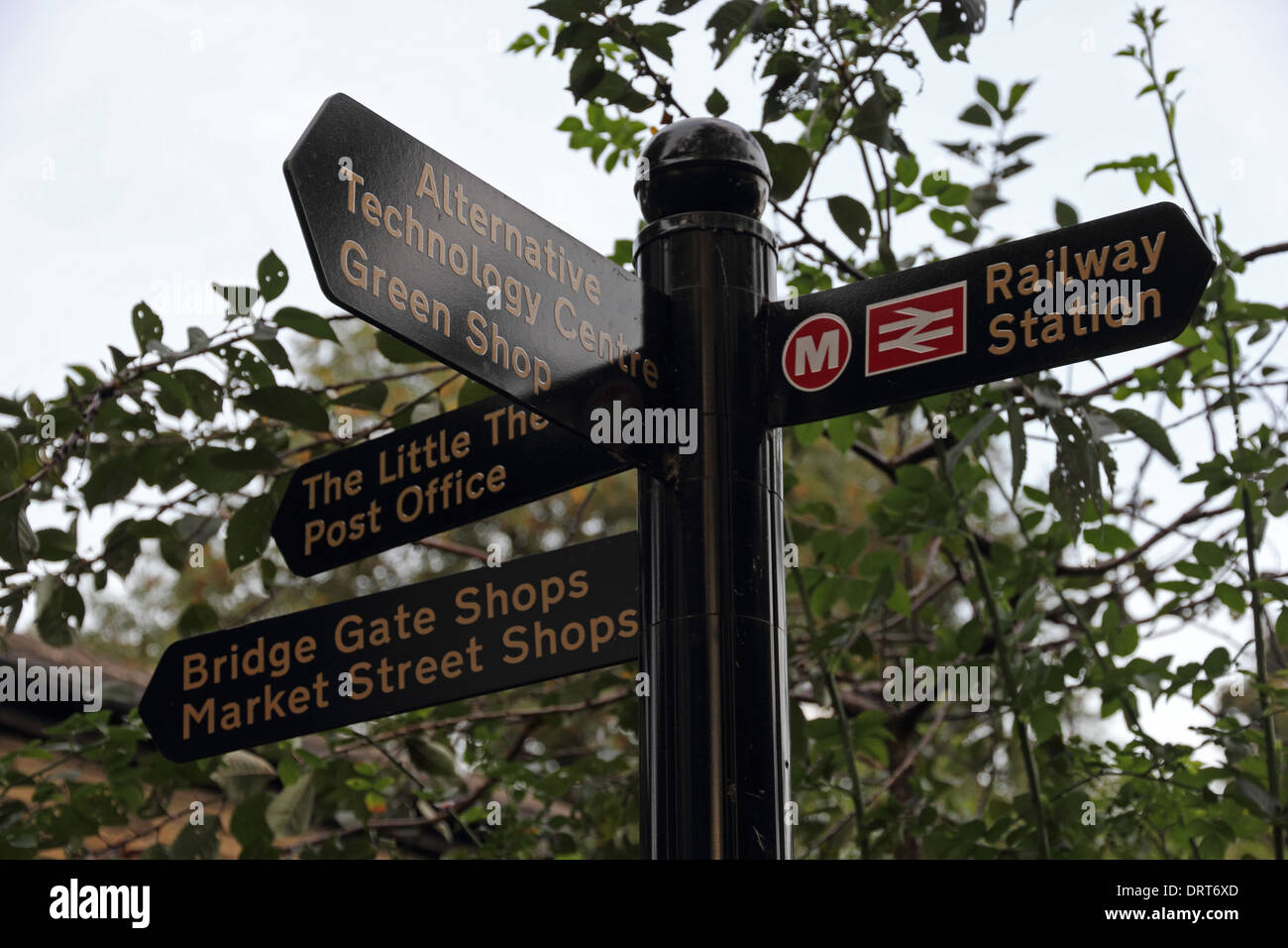 Tourist signpost, Hebden Bridge Stock Photo - Alamy