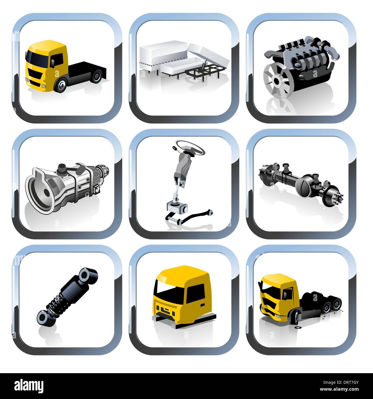 Auto parts icon set Cut Out Stock Images & Pictures - Alamy