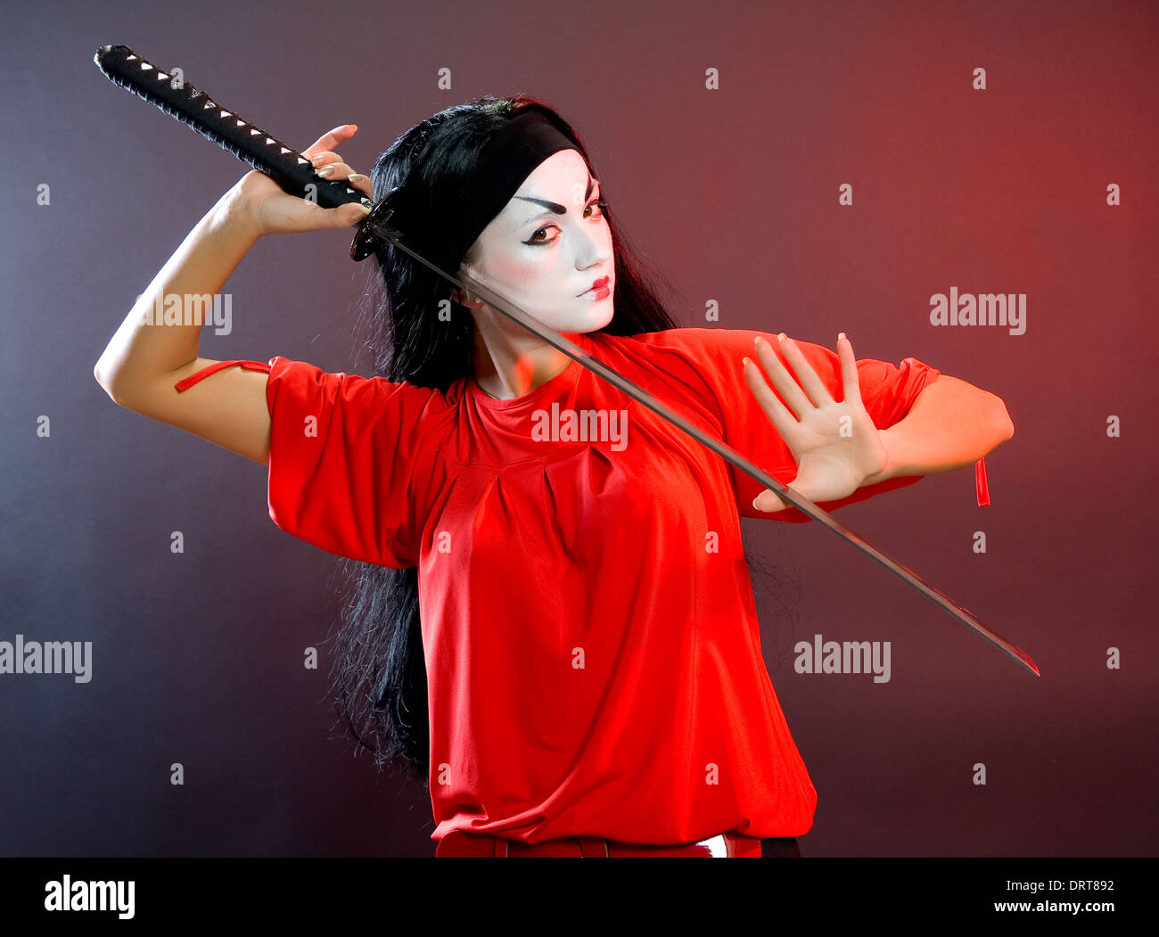 Mystic girl with sword Stock Photo - Alamy