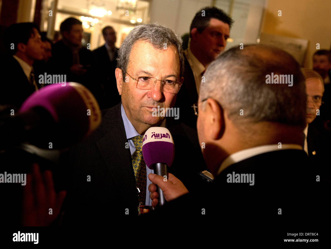 Former Israeli Prime Minister Ehud Barak gives an interview at the 50th ...