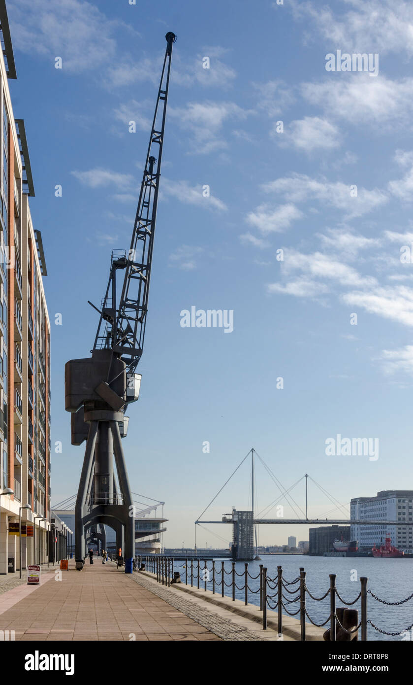 Crane on the dockside at Victoria Docks, London Stock Photo - Alamy