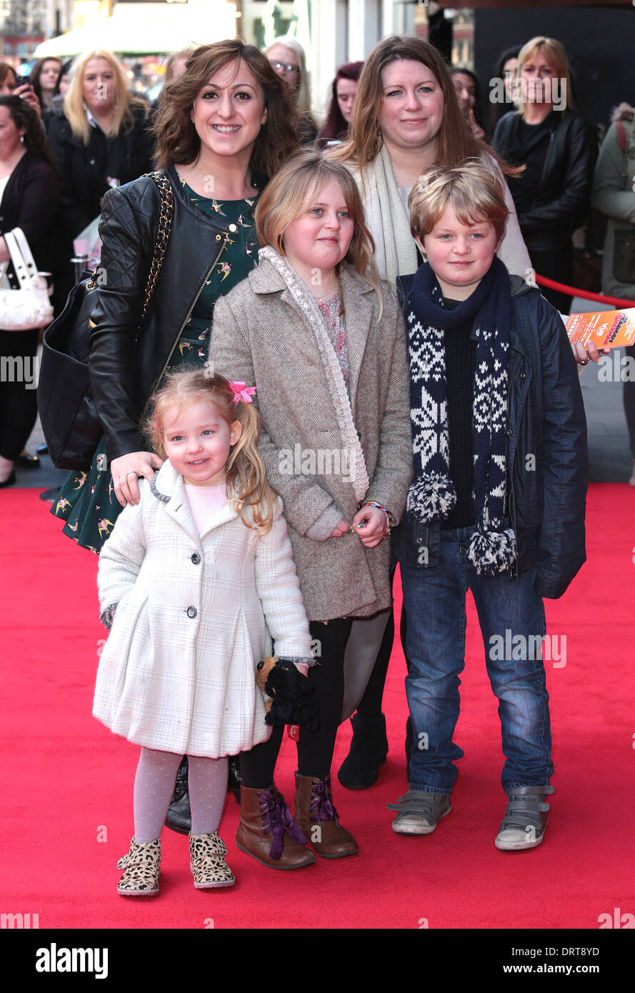 London, UK, 1st February 2014 Natalie Cassidy and family arrive for the ...