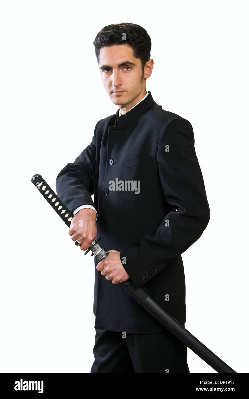 Handsome man with sword Stock Photo - Alamy