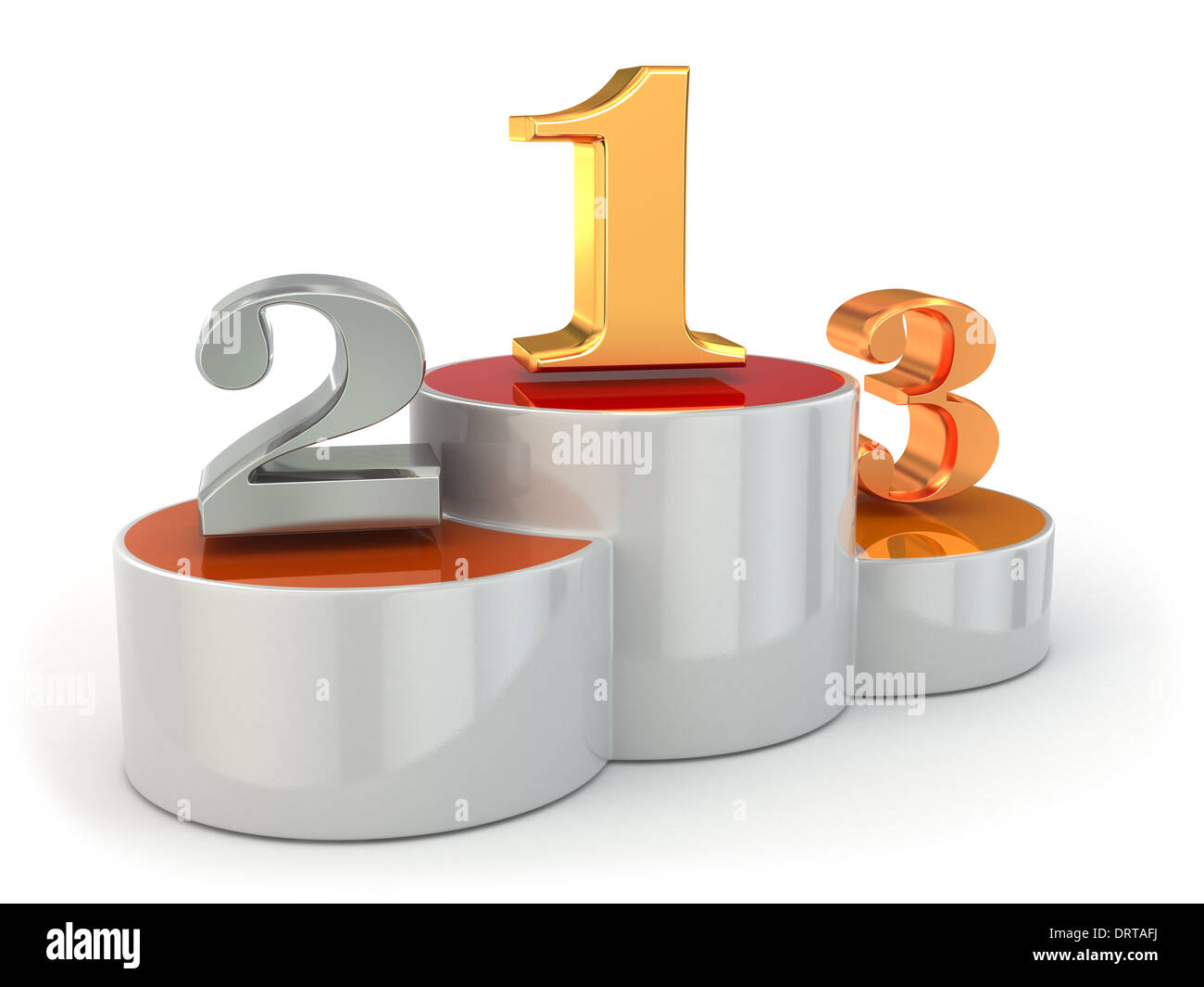 Podium with numbers of places on white isolated background. 3d Stock ...