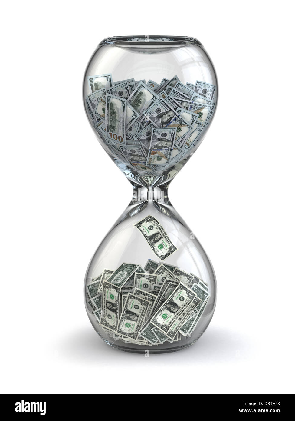 Time is money. Inflation. Hourglass and dollar. 3d Stock Photo - Alamy