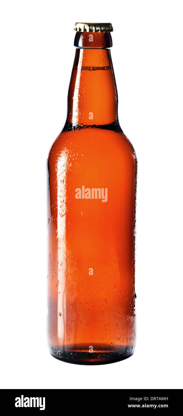 wet beer bottle isolated on white background Stock Photo - Alamy