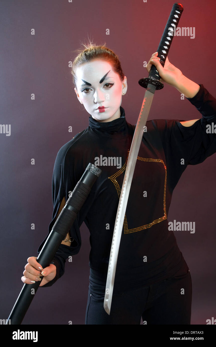 Mystic girl with sword Stock Photo - Alamy