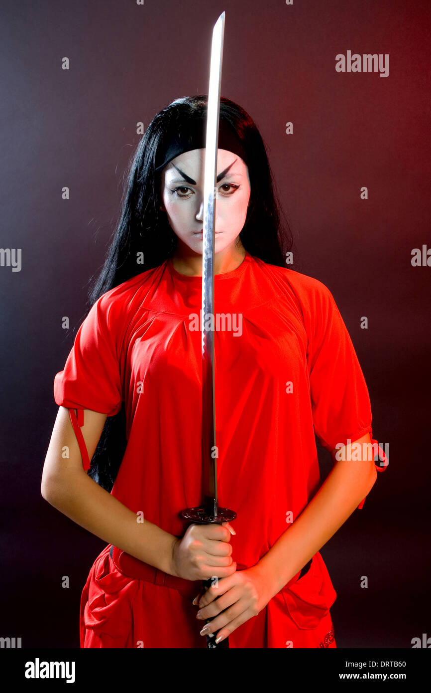 Mystic girl with sword Stock Photo - Alamy