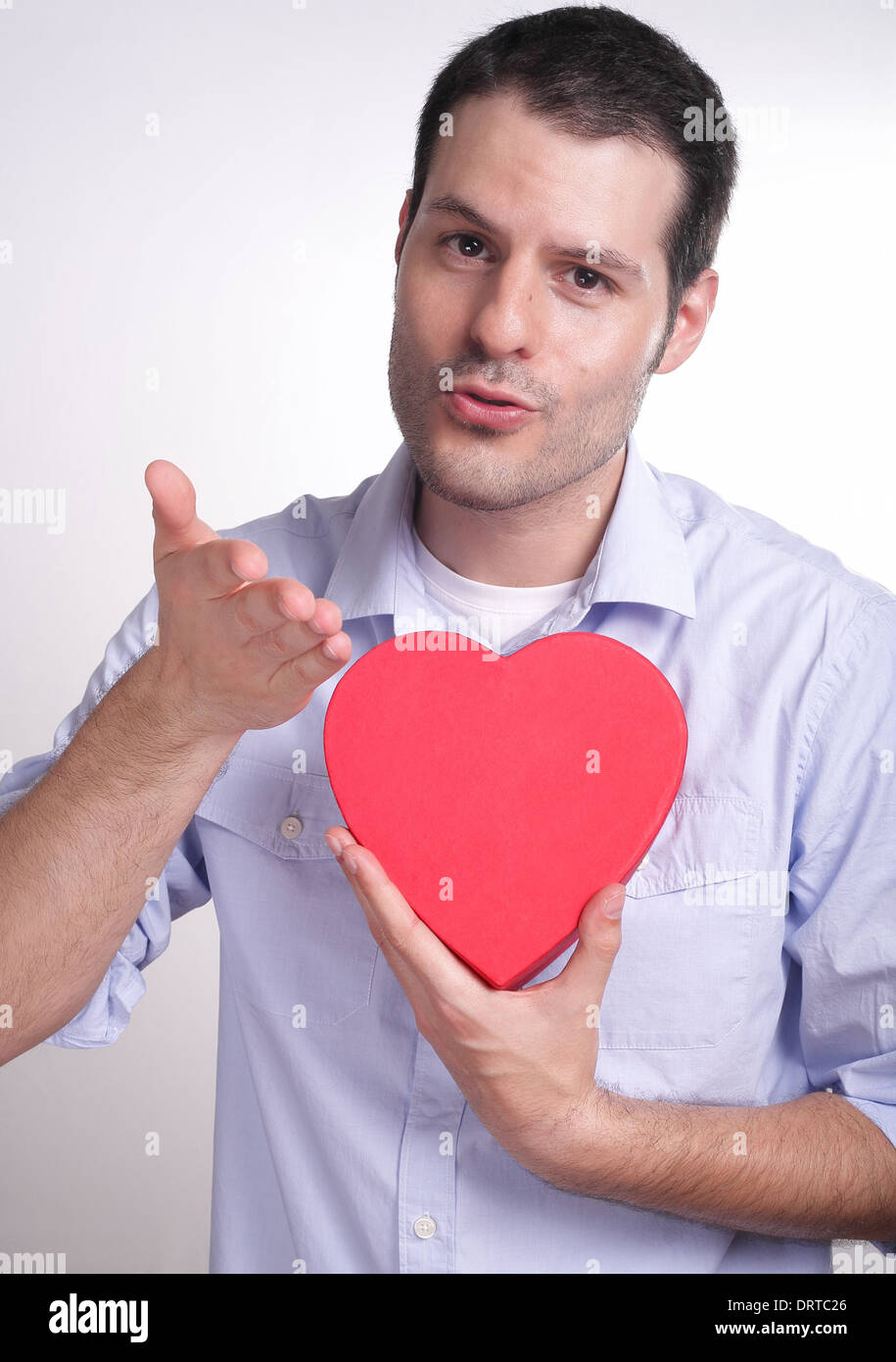 Man with a heart Stock Photo - Alamy