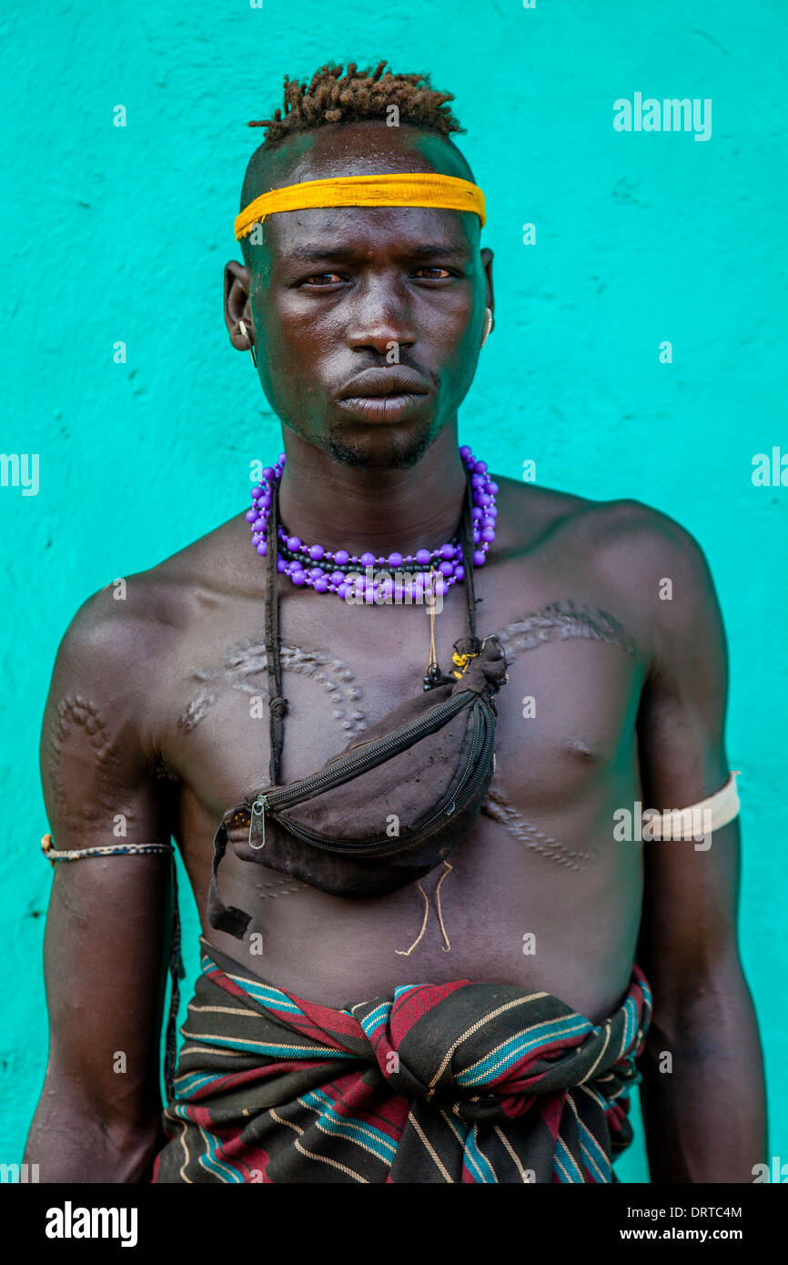 Portrait Of A Man From The Mursi Tribe Jinka Omo Valley Ethiopia