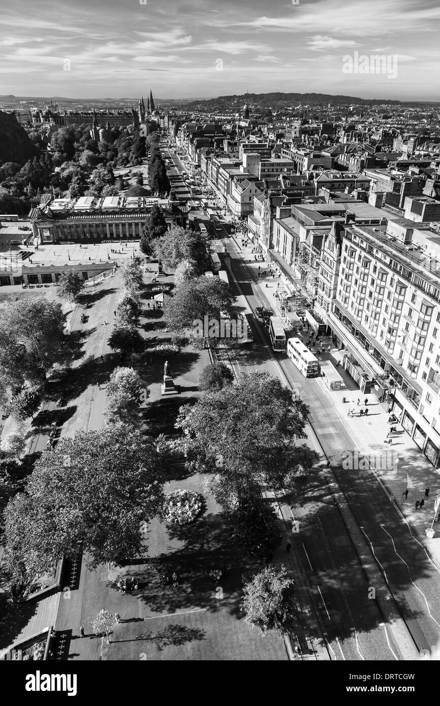 Princess Street Gardens from Scott Monument, Edinburgh, Scotland Stock ...